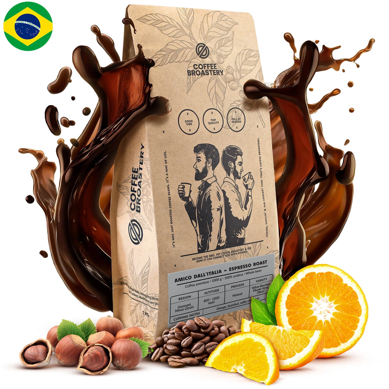 Coffee Broastery - Kawa ziarnista Amico dall'Italia Espresso Roast 1 kg ...