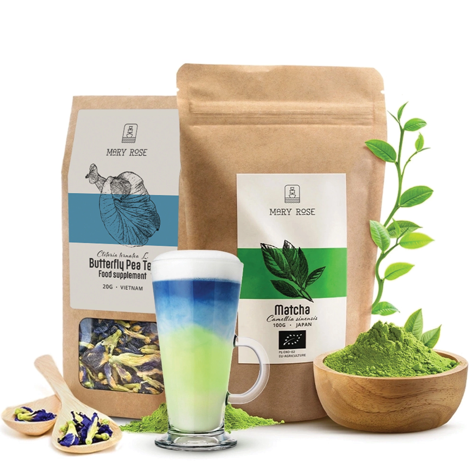 Zestaw Matcha Lemonade: Matcha BIO + Butterfly Pea Tea - yerba mate ...